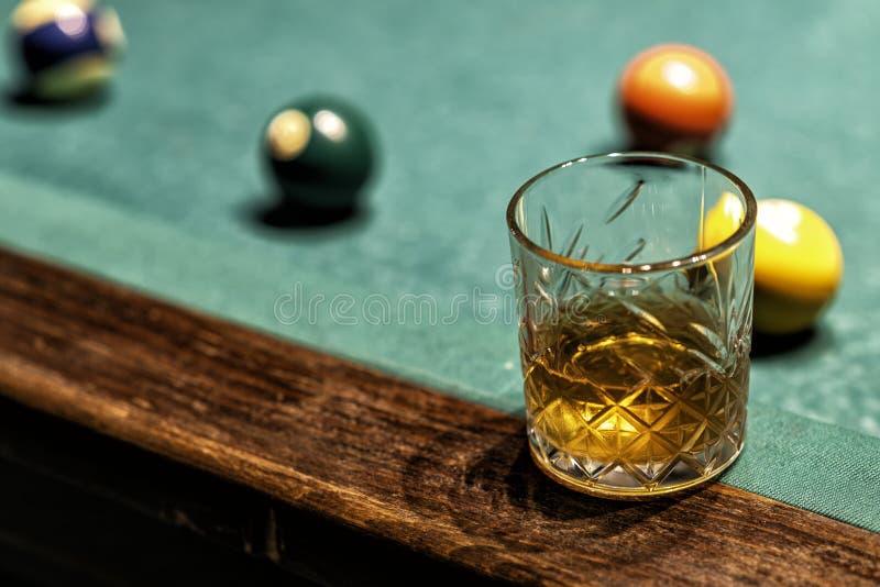 Glass of Rum on a Billiard Table Stock Image - Image of championship ...