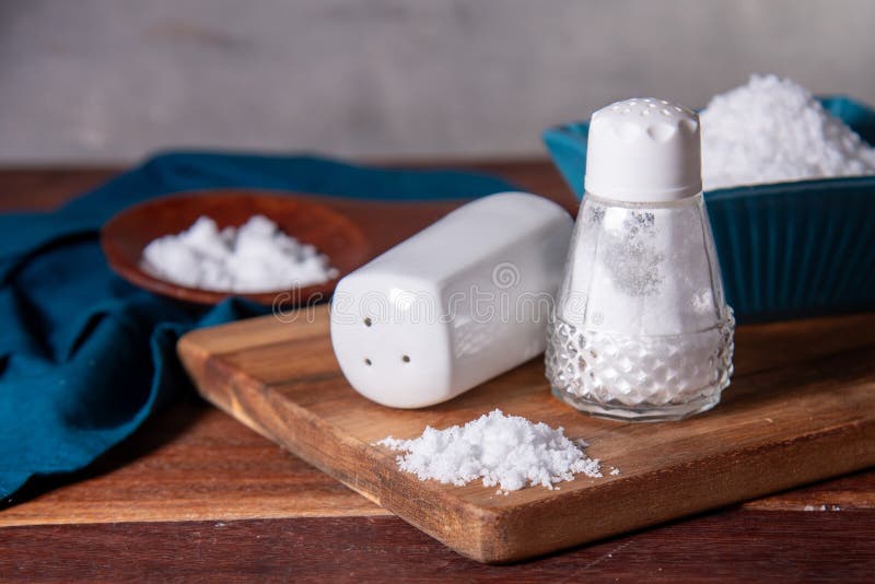 Glass Salt Shaker on the Table Stock Photo - Image of shake, open ...