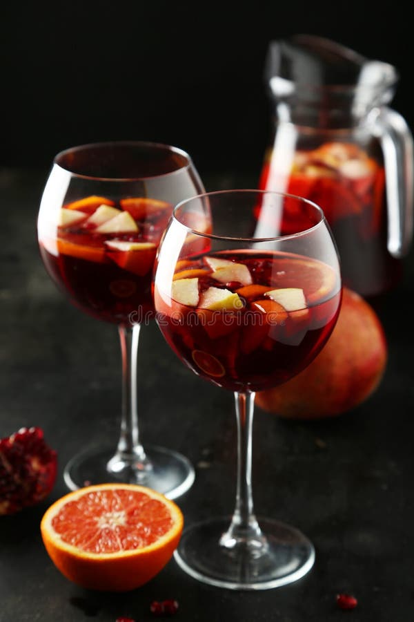 Sangria glass and pitcher stock photo. Image of orange - 25646460
