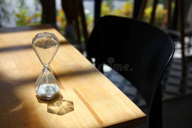 Glass Sanr Watch Low Key Light Under Lath on Wood Table Stock Photo ...