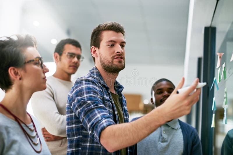 Glass, Schedule and Sticky Notes for Ideas, Busy and Collaboration for ...