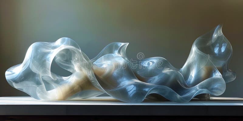Glass Sculpture Created by the Method of Casting, Representing Abstract ...