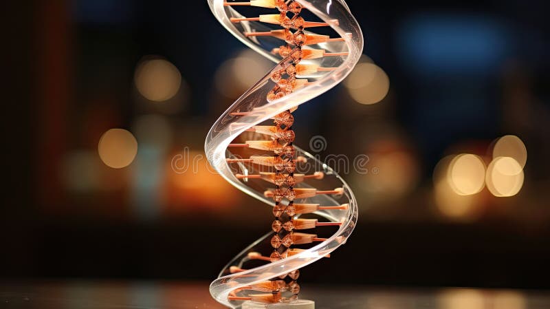 A glass sculpture of a dna stock illustration. Illustration of luminous ...