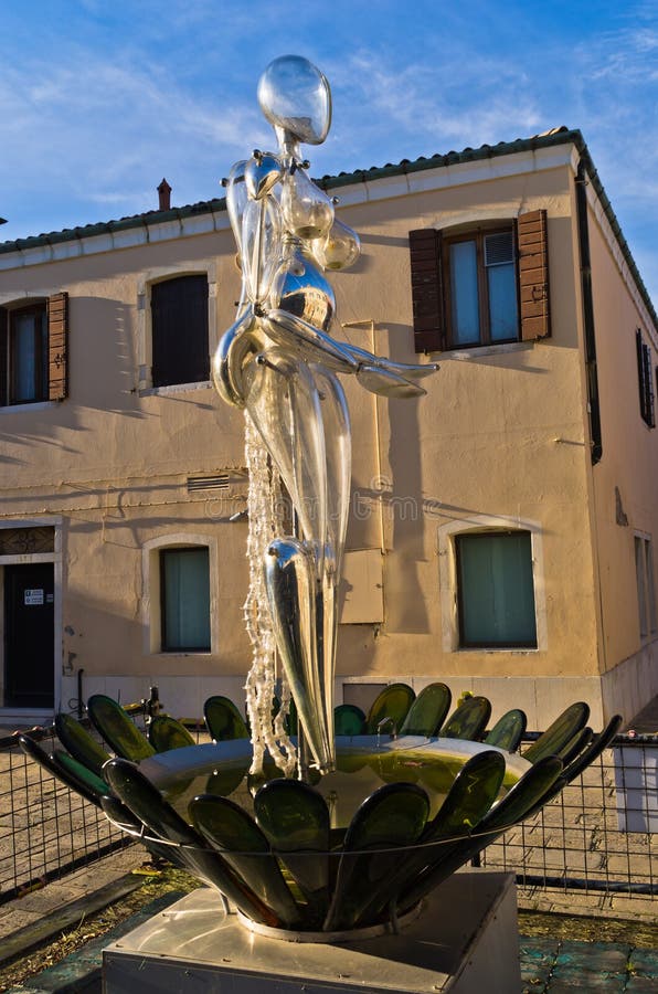 Glass Sculpture on a Small Square at Murano, Venice Editorial Photo ...