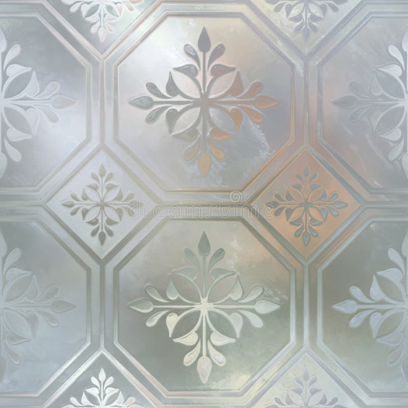 Glass Seamless Texture with Pattern for Window, 3d Illustration Stock ...
