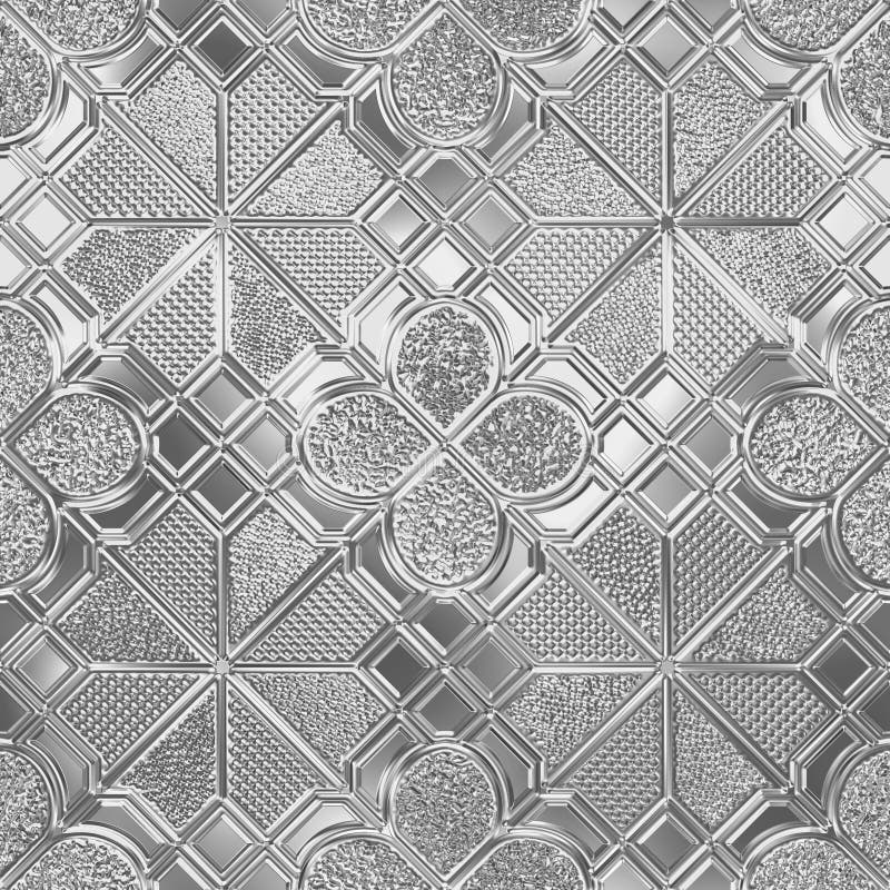 Glass Seamless Texture with Pattern for Window, 3d Illustration Stock ...