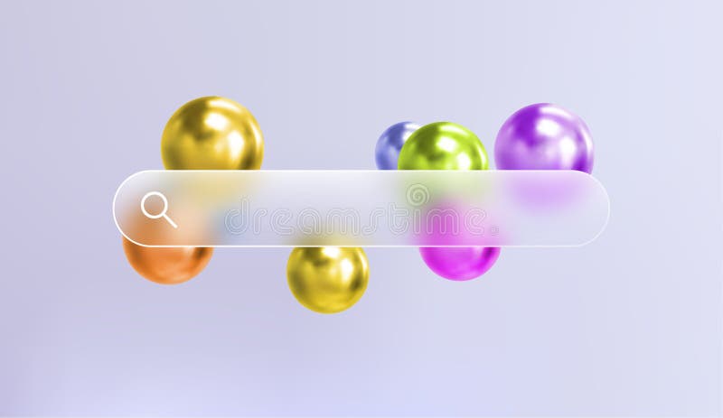 Glass Search Bar Transparent Web Button. Website Ui Page Frame Design. Vector Sign Element ...