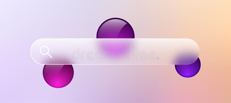 Glass Search Bar Transparent Web Button. Website Ui Page Frame Design. Vector Sign Element ...