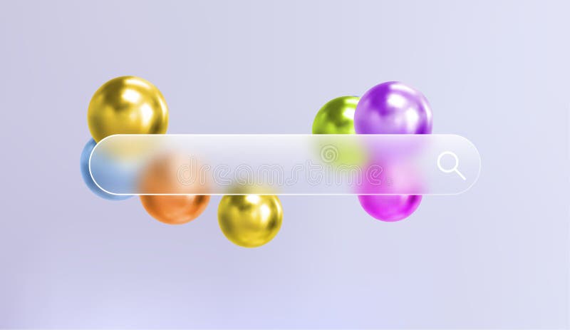 Glass Search Bar Transparent Web Button. Website Ui Page Frame Design. Vector Sign Element ...