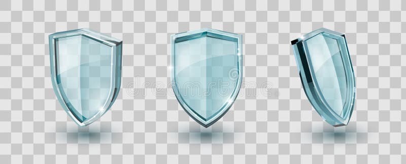 Glass Security Shields Shown from Different Angles Stock Illustration ...