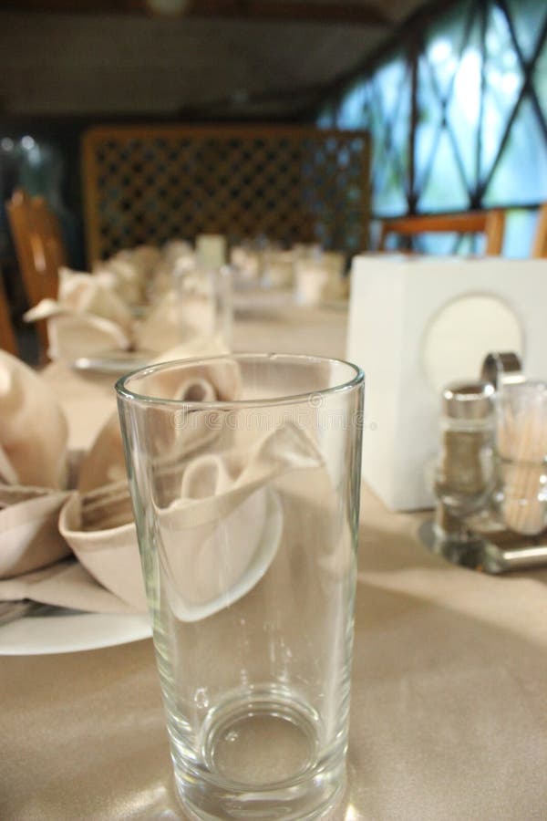 Glass on a Served Table while Waiting for Guests Stock Image - Image of ...