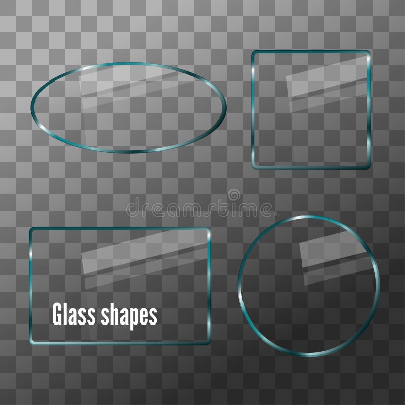 Glass Shapes with Reflections. Vector Illustration for Design Stock ...