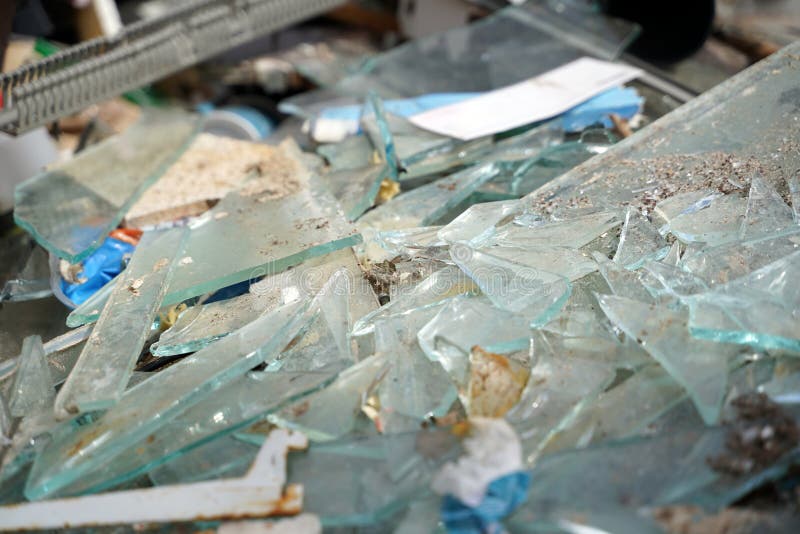Glass Shards Broken in a Container Stock Image - Image of break ...