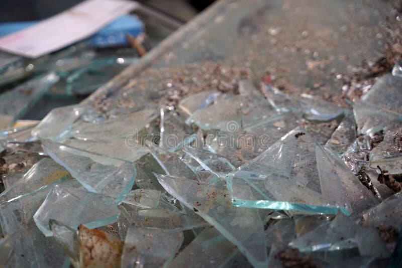 Glass Shards Broken in a Container Stock Image - Image of broken ...