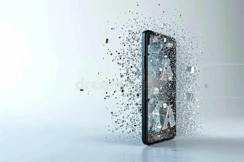 Glass Shards Explode from Phone Screen, Artistically Data Fragmentation ...