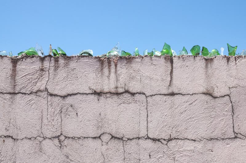 Glass Shards Security System Stock Photo - Image of latin, wall: 42695408