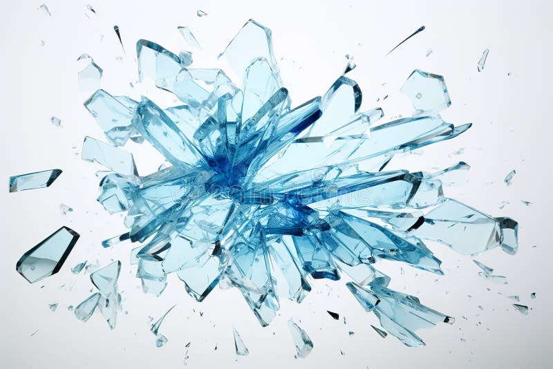 Glass Shattering on White Background. Stock Illustration - Illustration ...
