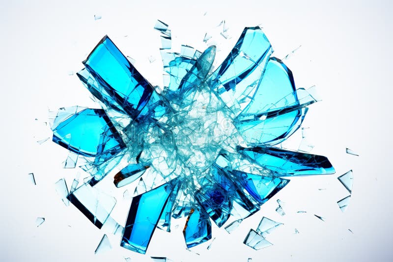 Glass Shattering on White Background. Stock Illustration - Illustration ...