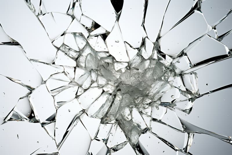 Glass Shattering on White Background. Stock Illustration - Illustration ...