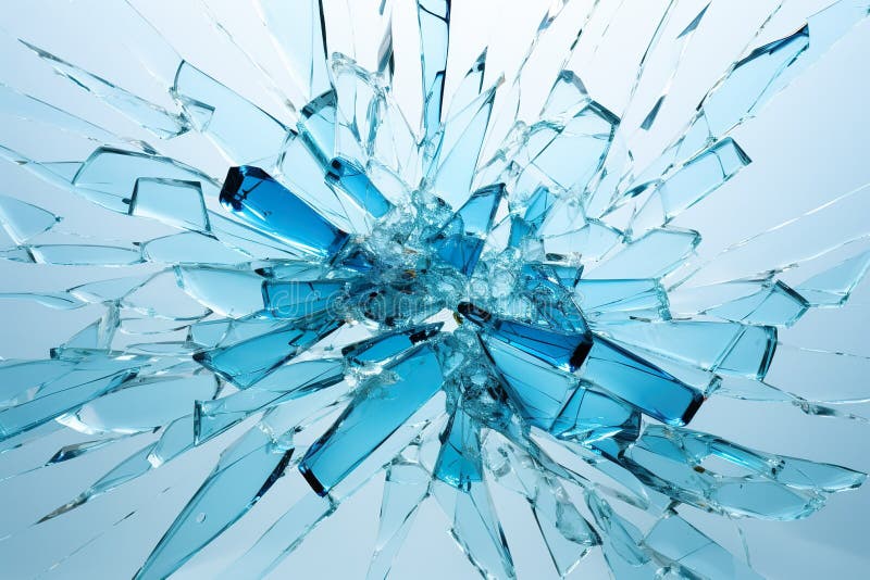 Glass Shattering on White Background. Stock Illustration - Illustration ...