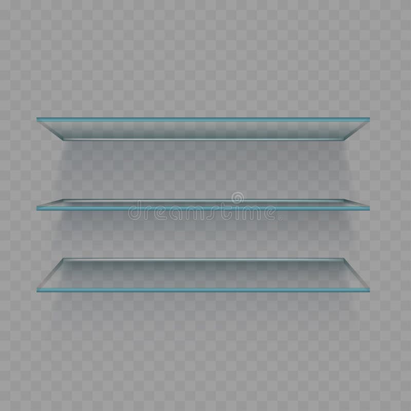 Glass Shelves on a Wall. Vector Stock Illustration - Illustration of ...