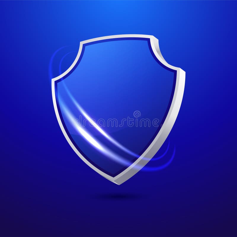 Glass Shield and Blue Lightning Stock Vector - Illustration of write ...