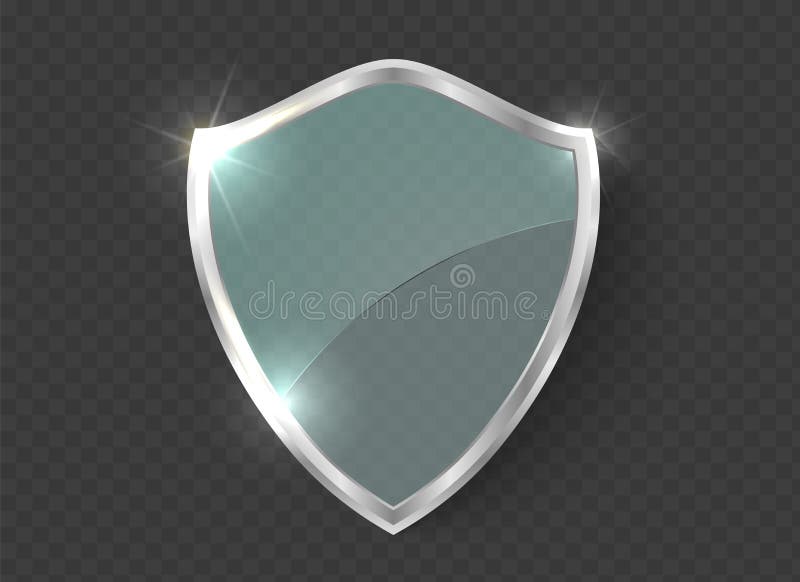 Glass Shield. 3D Blue Acrylic Glass Panel Stock Vector - Illustration ...