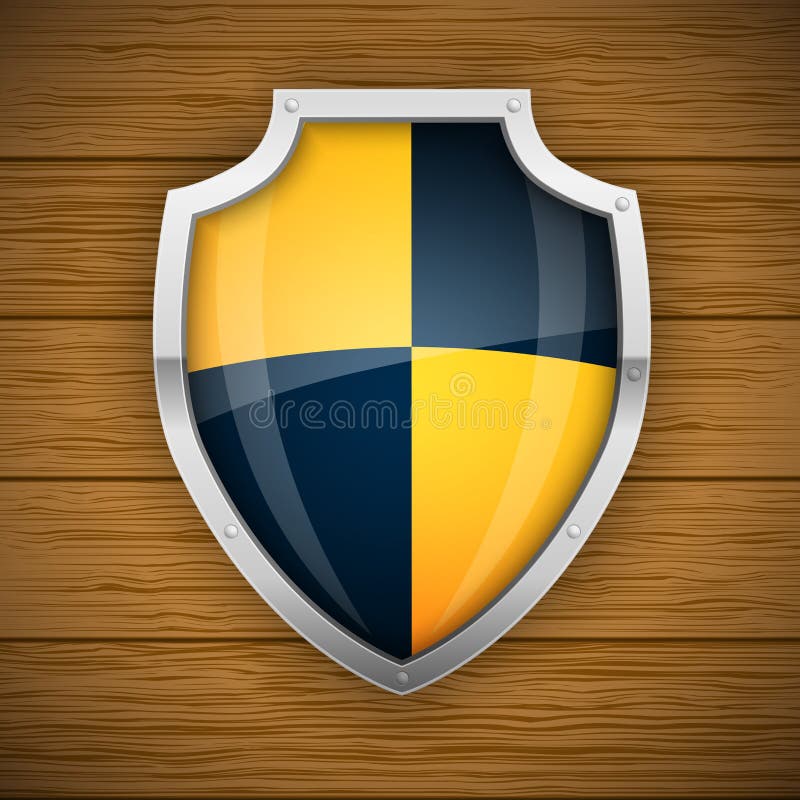 Glass Shield stock vector. Illustration of metal, shadow - 39807460