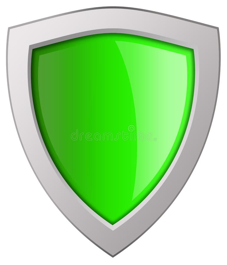 Glass shield icon stock illustration. Illustration of green - 18876216