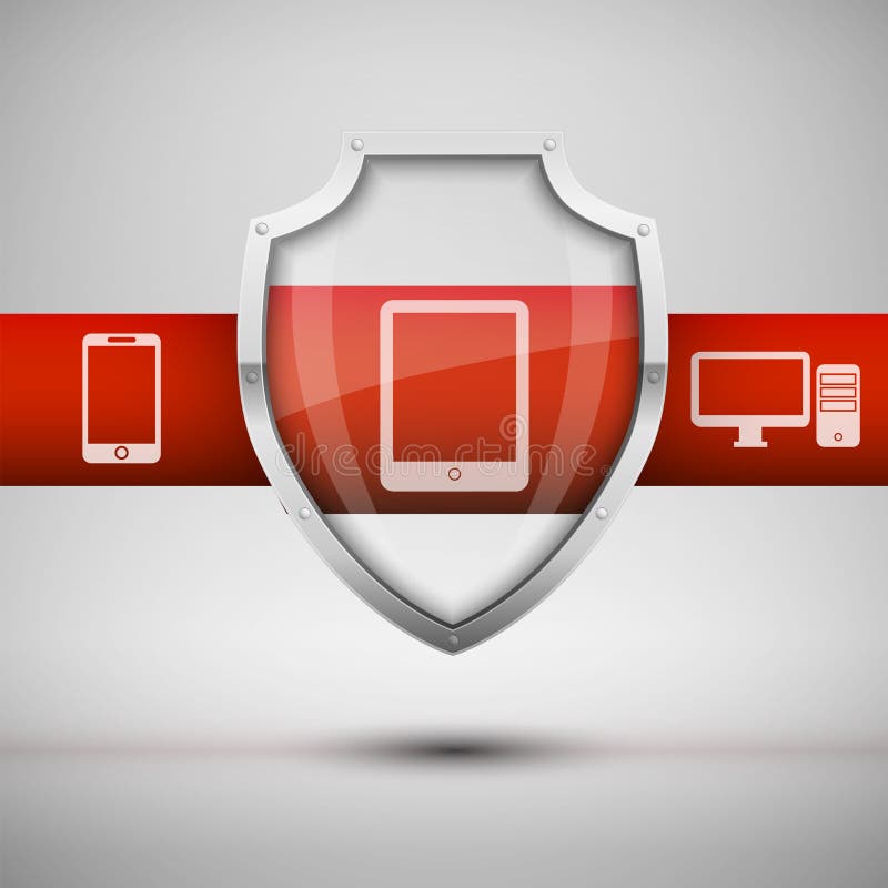 Glass Shield. Acrylic Plexiglass Shield of Defense. Icon for Guard ...