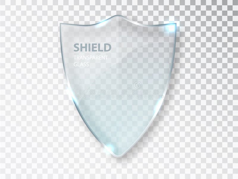 Glass Shield Sign on Transterent Background. Security Glass Label ...