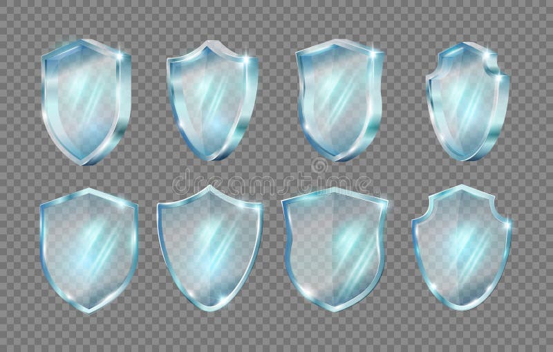 Glass Shield with Sparkle, Protection and Defense Stock Vector ...