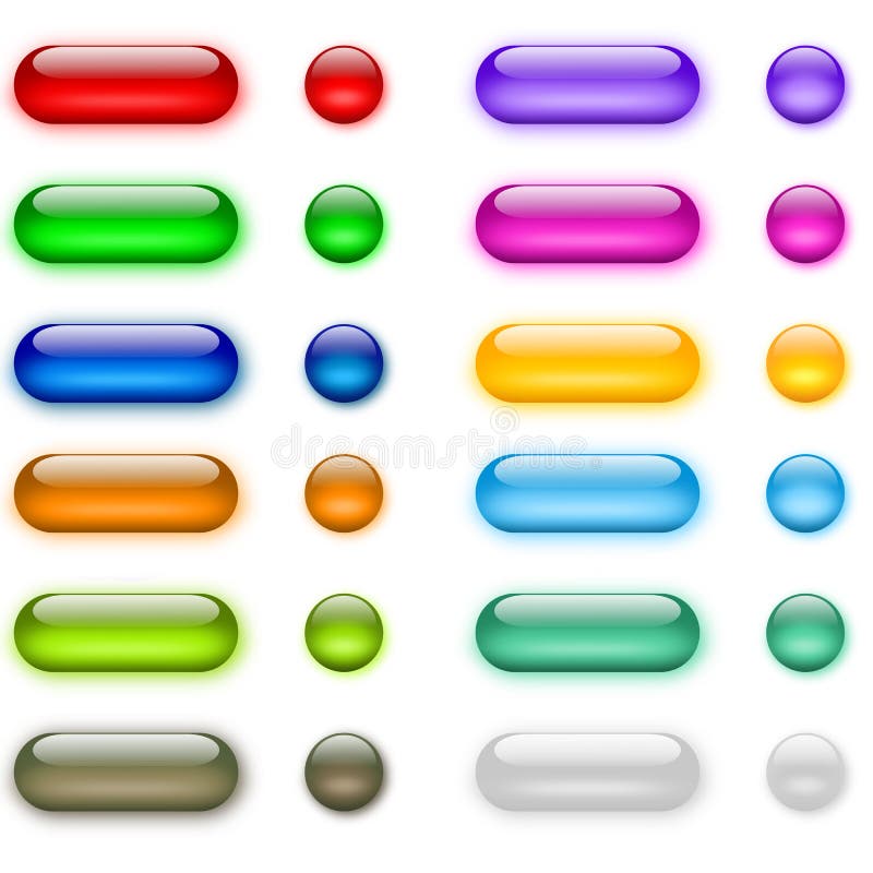 Glass shiny buttons stock illustration. Illustration of internet - 34439152