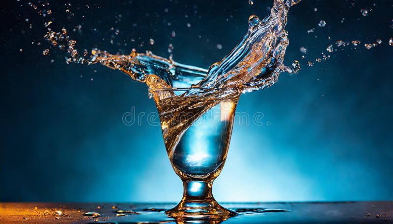 Glass Shot of Vodka with Splashes. Alcoholic Beverage Stock ...