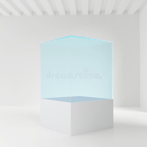 Glass Showcase in the Shape of a Cube for Presentation Stock ...