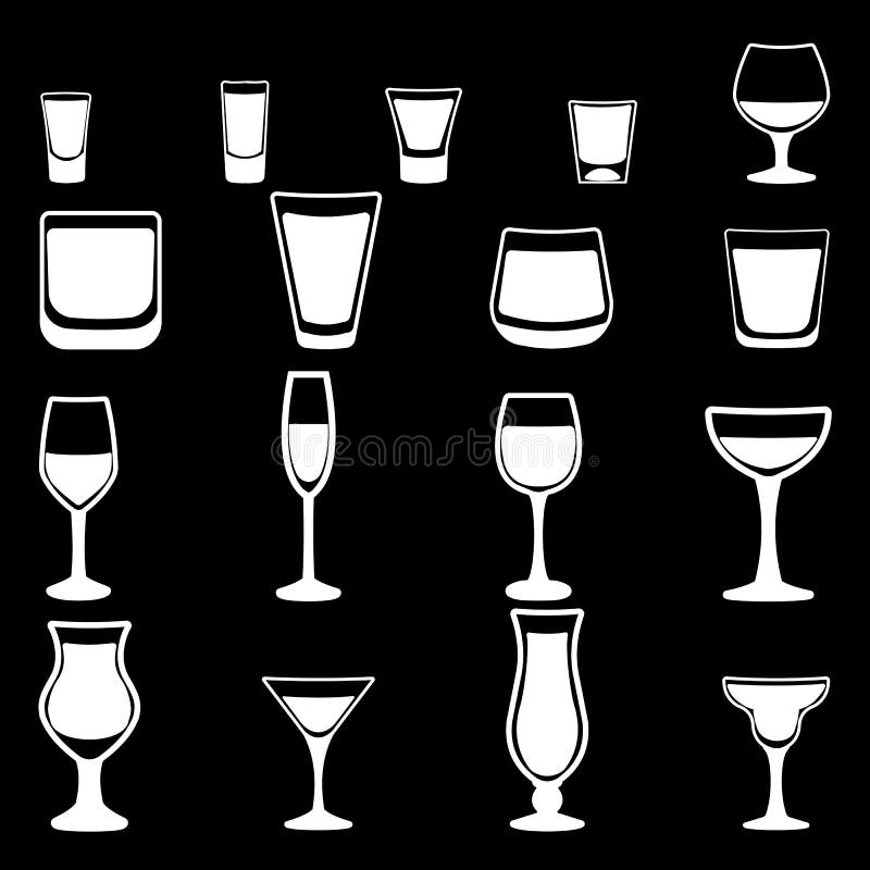 Glass Silhouette Collection Stock Illustration - Illustration of icon ...
