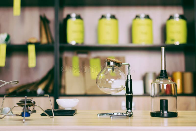 Glass Siphon for Tea is on the Table Stock Photo - Image of classic ...