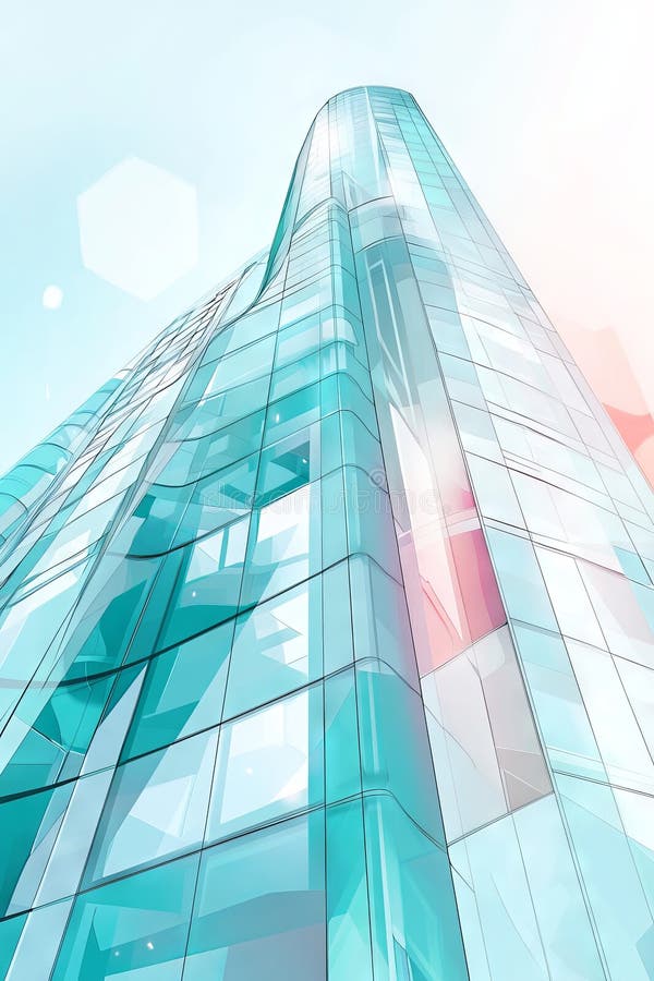 Glass Skyscraper Reaching for the Sky. Stock Illustration ...
