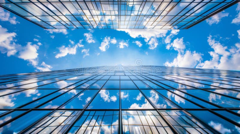 The Glass Skyscraper Reflection.AI Generated Image Stock Photo - Image ...