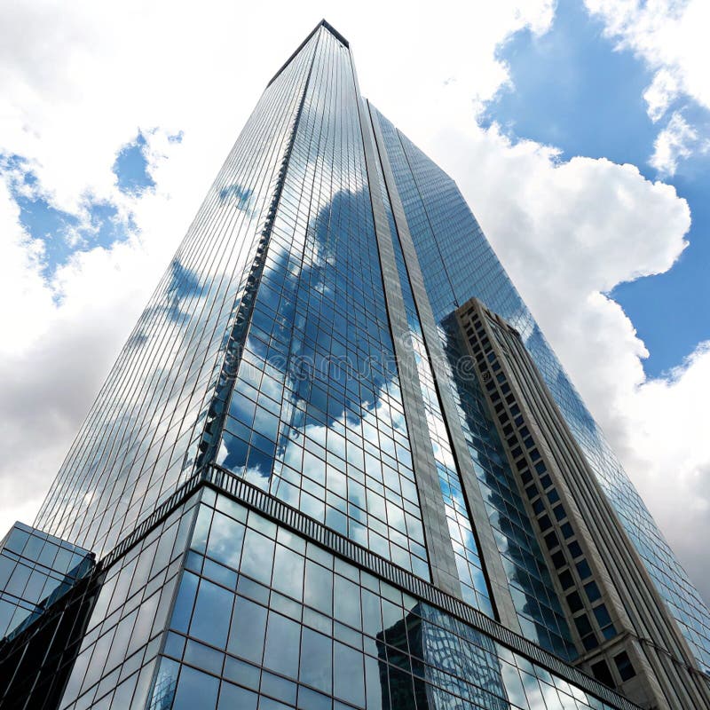 Glass Skyscraper Rendering Isolated on White Background Stock ...