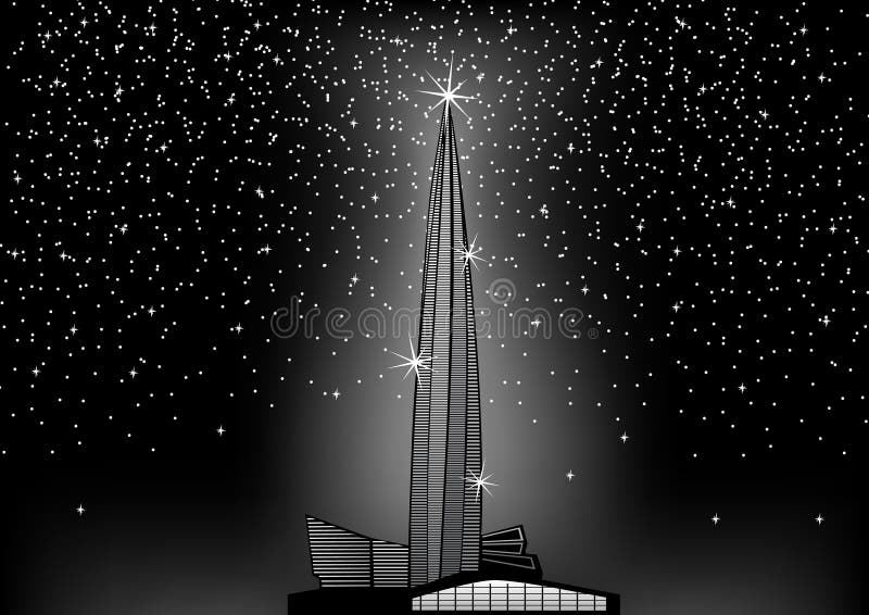 Glass skyscraper stock illustration. Illustration of project - 35023856