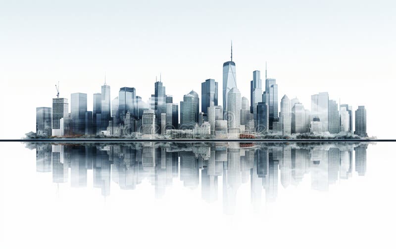 Glass Skyscrapers on the White Background -Generative Ai Stock Photo ...