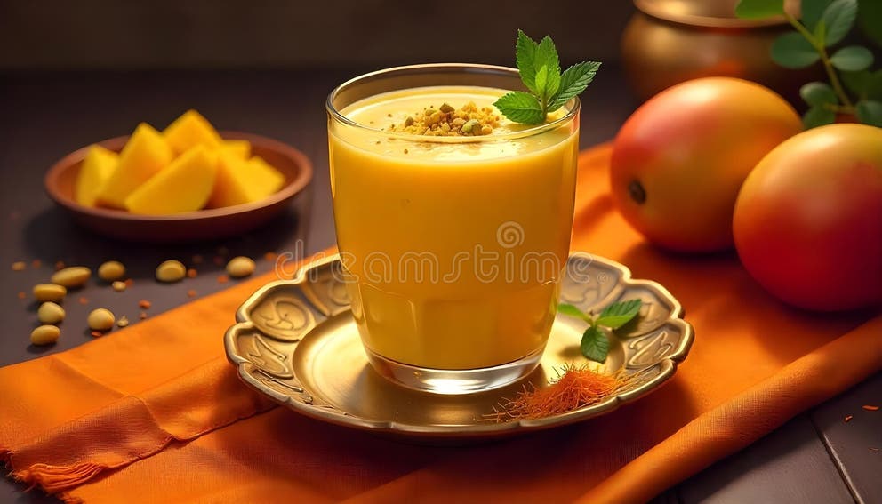Glass of Smooth Mango Lassi with Creamy Texture and Refreshing Look ...