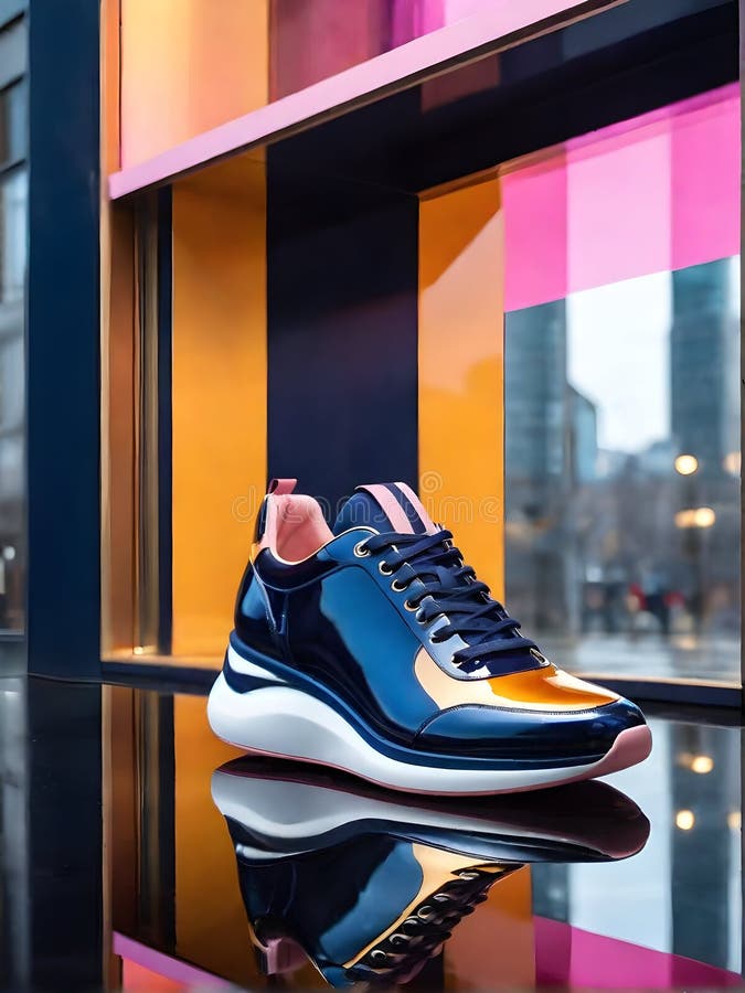 Glass Sneaker Showcase, Generative AI Stock Illustration - Illustration ...
