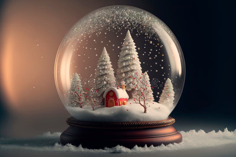 Glass Snow Globe Christmas Decorative Design.Glass Ball with Snow ...