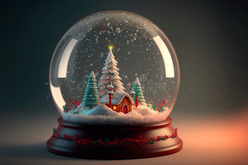 Glass Snow Globe Christmas Decorative Design.Glass Ball with Snow ...