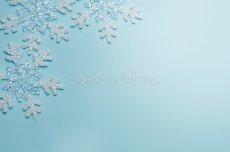 Glass Snowflakes on a Gradient Blue Background Stock Image - Image of ...