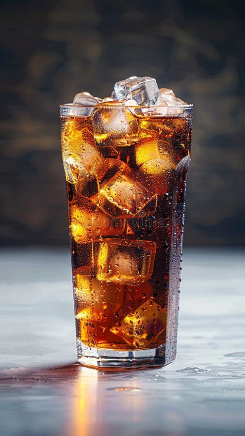 Glass Of Soda With Ice Cubes Cool And Satisfying Drink Stock Illustration Illustration Of