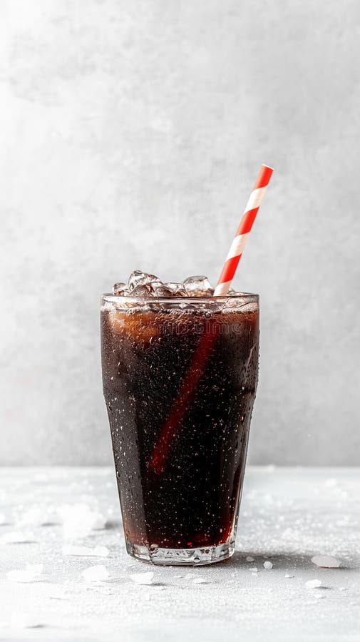 A Glass of Soda with a Red and White Straw in it. Generative AI Stock ...