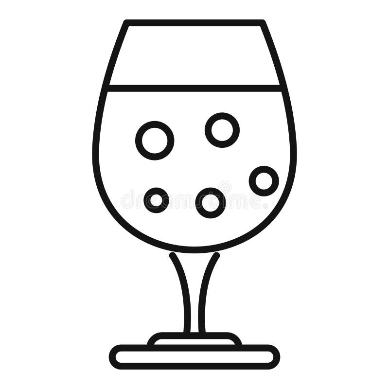 Glass with Sparkling Drink Minimalist Icon Design Stock Vector ...